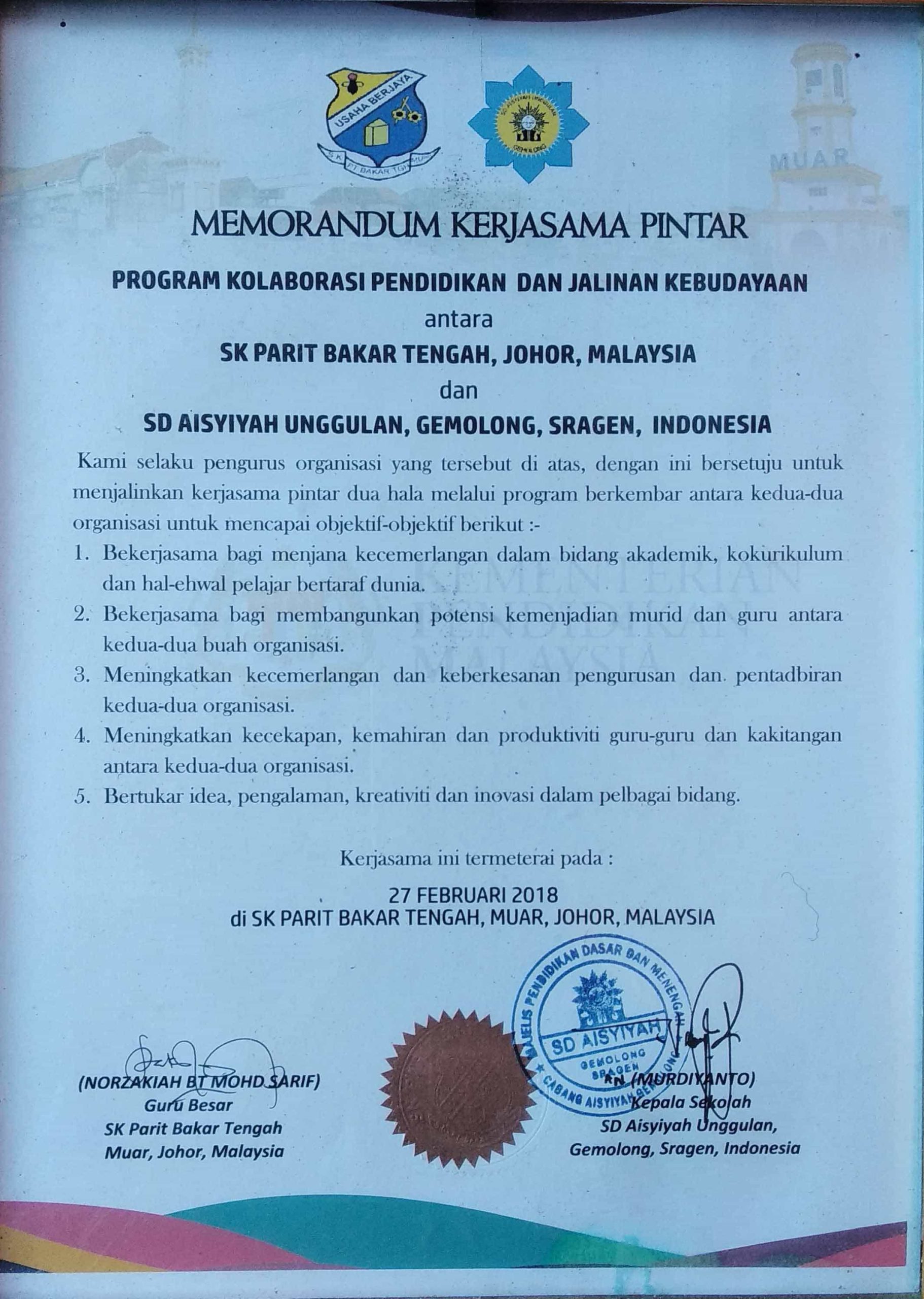 Kemitraan/Kerjasama - SD Aisyiyah Unggulan Gemolong